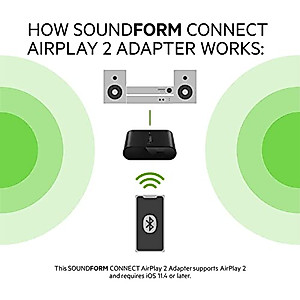 Belkin SoundForm Connect AirPlay 2 Adapter & Airplay 2 Receiver - Wireless Streaming for Apple Devices to Bluetooth Speakers - Optical & 3.5mm Speaker Inputs for iPhone 14, 13, MacBook Pro & More
