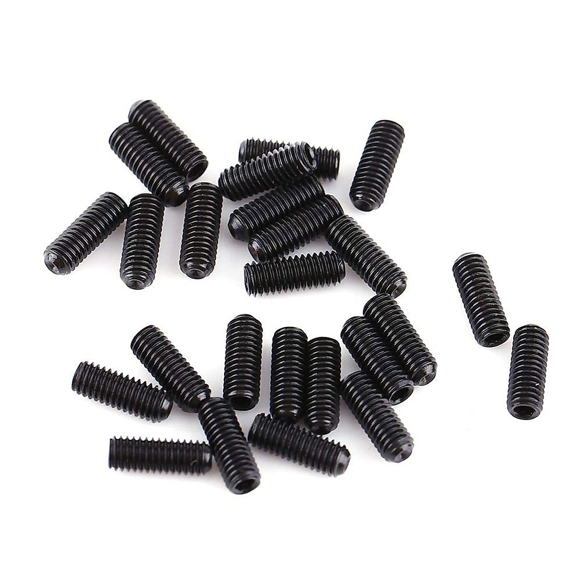 200pcs Screws, M3 Black Carbon Steel Socket Cup Point Grub Set Screw Assortment