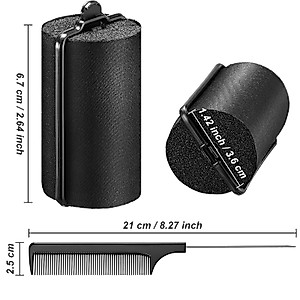 Syhood 18 Pcs Satin Rollers for Black Hair Foam Sponge Rollers Black Silk Satin Wrapped Hair Curlers for Hairdressing Styling(1.42 Inch)