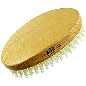 Kent MG3 Finest Men's Hair Brush & Beard Brush for Skin Care - 100% Natural White Boar Bristle Brush for Mens Grooming, Scalp Brush, 360 Wave, and Beard Straightener For Men's Hair Care