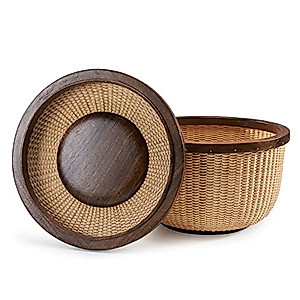 Teng Tian lidded home storage Rattan Handicrafts Casual Style Circular Basket rattan baskets