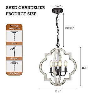 Fabulis Chandeliers with 4 Lights Dining Room Ceiling Light Fixture Over Table Black and White Ceiling Pendant Lights Kitchen Island for entryway Bedroom Farmhouse Living Room Hallway