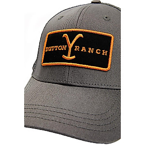 Changes Men's Grey Yellowstone Dutton Ranch Logo Patch Mesh-Back Ball Cap Black One Size
