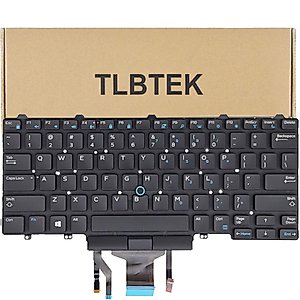 TLBTEK Backlight Keyboard Replacement with Pointer Compatible with Dell Education E5450 E5470 E5480 E7450 P40G E7470 E7480,Latitude 14 5480 5488 5490 5491 7480 7490 Series Laptop