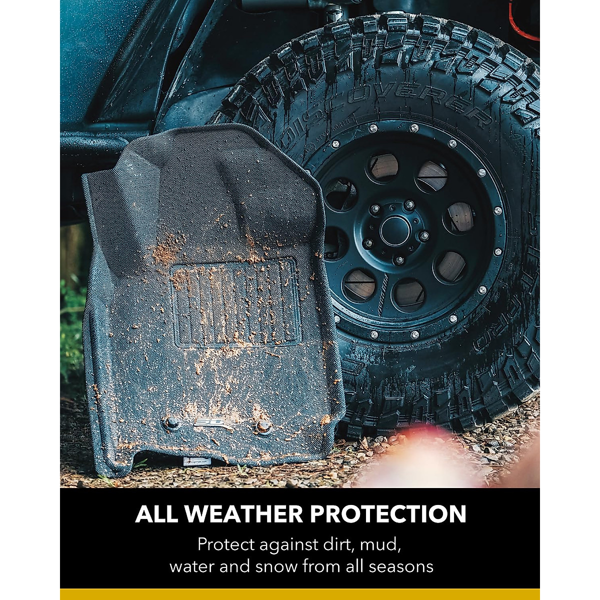 3D MAXpider Custom Fit Kagu Floor Mat (Black) Compatible with Ford Mustang 2015-2025 - Full Set