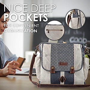 Womens Shoulder Bag by Sixtease - Vintage Style Shoulder Bags for Women - Made with Genuine Leather, Upcycled Canvas, or Hair On - Handmade, Adjustable Strap, Brass and Zinc Hardware - Flint