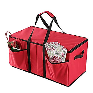 Sattiyrch Christmas Ornament Storage Box with Dual Zipper Closure - Box Contributes Slots for 128 Holiday Ornaments 3-Inch