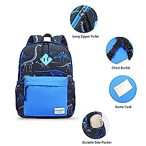 NICE CHOICE Preschool Backpack Kindergarten Elementary School Toddler Backpacks With Lunch Bag Pencil Case Set for Boys and Girls (Blue Dinosaur)