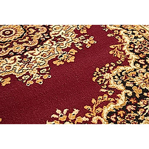 United Weavers of America, Dallas Collection, Area Rug, Indoor, Polypropylene, Jute Backing, Stain Resistant, Traditional, Burgundy, Floral Print, Rectangular, 5'3" x 7'2"