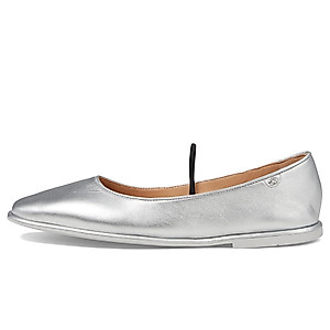 Coach Women's Emilia Mary Jane Flat, Silver, 8.5