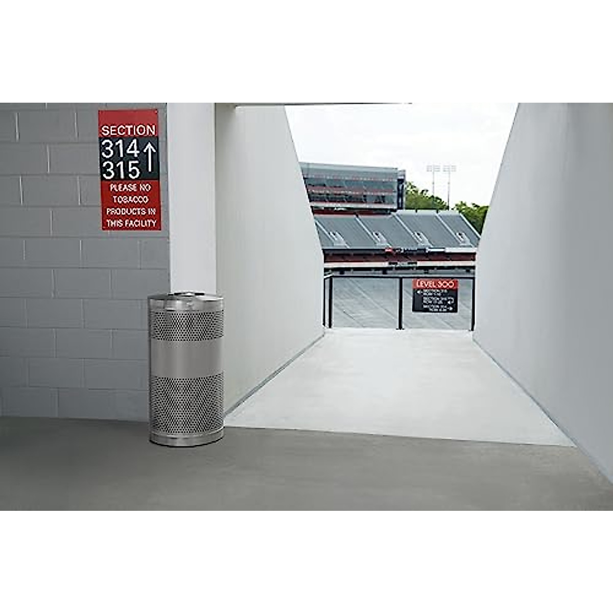 Rubbermaid Commercial Products Classic Trash Can, 51-Gallon, Stainless Steel Black, Hands-Free Indoor/Outdoor Garbage Bin for Mall/Stadium/Office/Lobby/Restaurant