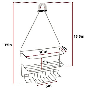 KeFanta Hanging Shower Caddy, Shower Organizer Shelf, Bathroom Storage Rack Over Shower Head, Shampoo Soap Holder, Stainless Steel