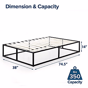ZINUS Joseph Metal Platforma Bed Frame / Mattress Foundation / Wood Slat Support / No Box Spring Needed / Sturdy Steel Structure, Twin