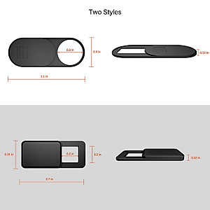 Webcam Cover 6-Pack, Web Camera Cover Slide Ultra-Thin for Laptop, iMac, MacBook Pro, Mac, Computer, Smart Phone, Tablets Slider Camera Blocker Protect Your Privacy & Security (Black)