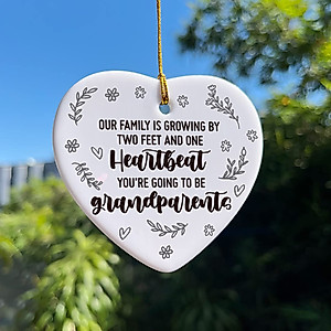 New Grandparents Ornaments Keepsake Gifts from Newborn Baby, Pregnancy Announcement Plaque Sign Gifts for First Time Grandparents, Grandma Grandpa to Be, Promoted to Grandmother Grandfather Gifts