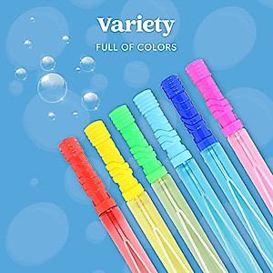 JOYIN 24 Pack 14.6’’ Big Bubble Wands Bulk (2 Dozen) for Summer Toy, Outdoor/Indoor Activity Use, Easter, Bubbles Party Favors Supplies for Kids