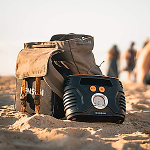 Kensun AC/DC Power Supply Portable Air Compressor Pump with Analog Display to 100 PSI for Home (110V) and Car (12V), Tire Inflator with Adaptors for Cars, Trucks, Bicycles, Balls