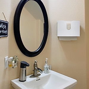 Bamboo Paper Towel Dispenser, Paper Towel Holder Wall Mount & Countertop for Kitchen and Restroom Decor - Holds Multifold Paper Towel, C Fold, Trifold Hand Tissue Napkins.