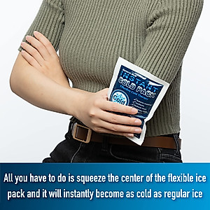 General Medi Instant Ice Cold Pack (4”x 5.5”) – 25 Packs Disposable Cold Therapy Ice Packs for Pain Relief, Swelling, Inflammation, Sprains, Toothache – for Athletes & Outdoor Activities