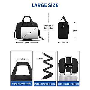 ECOHUB For Spirit Airlines Personal Item Travel Bag 18x14x8 Underseat Carry On Bag Water Resistant Duffel Bag Weekend Bag With Laptop Sleeve & Wet Pocket, Overnight for Men, 30L, Black
