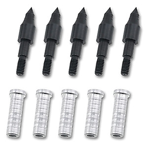CHENJIN Field Point 10PCS Aluminum Inserts Bullet Field Points for Archery Arrow and Crossbow Bolts 5/16 Archery Practice Tips