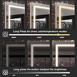 WELERONY Smart Lighted Medicine Cabinet with Mirror, 72" x 36" LED Medicine Cabinet Mirror for Bathroom with Built-in High-Power Outlet, Stepless Dimming & Anti-Fog, Wide Hinge