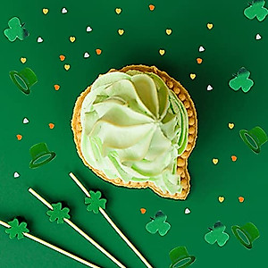 Spring Confetti, Green Shamrock Foil Confetti Colorful Heart Table Decor Green Irish Clover Hat Confetti Shamrock Beard Sprinkles for St Patricks Birthday Baby Shower Decorations