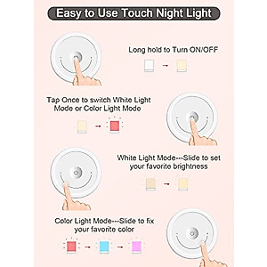 YYDSKIT Nursery Night Light for Kids Color Changing Rechargeable Touch Lamp for Newborn Baby Nursery Lamp Lasting Up to 100Hours Bedside Nightlight