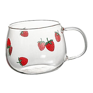 STOBAZA 5pcs Strawberry Drinking Glass Clear Glass Mugs Coffee Glass Mug Clear Glass Coffee Mugs Tea Cup Glass Coffee Cups Coffee Glasses Printing Glass Transparent Water Cup