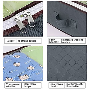 90L Under Bed Storage Containers, Toy Organizers and Wrapping Paper Storage Bags, Underbed Shoes Closet Storage Solution with Clear Window and Reinforced Handles for Blanket, Comforter, Bedding, Clothes, 6 Pack