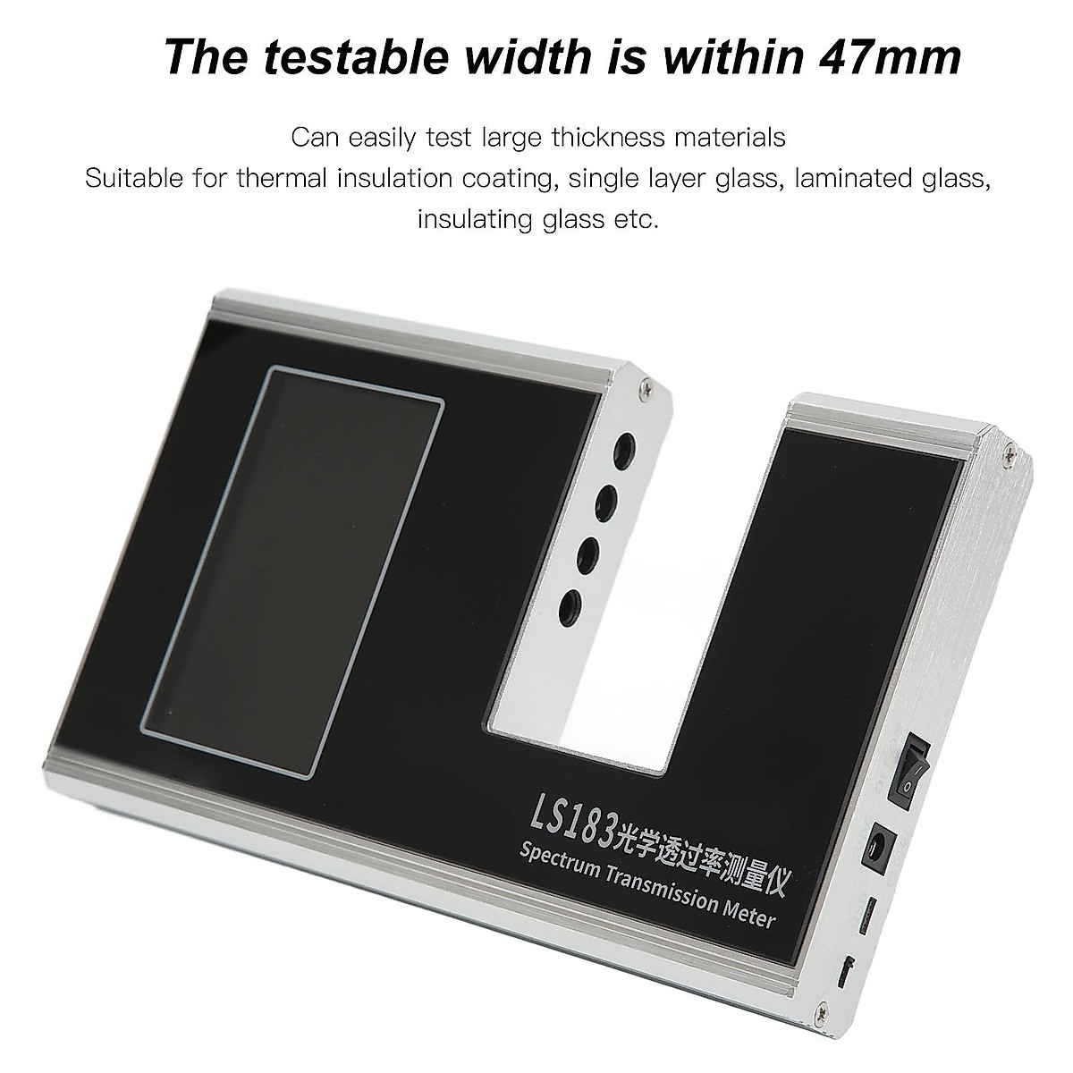 Transmittance Tester IR 940nm UV 365nm VR 760nm LCD Display Infrared UV Visible Spectrophotometer Measuring Device Spectrum Transmittance Tester for Film Glass Window Tint