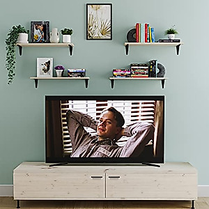 Wallniture Arras 24"x6" Floating Shelves for Wall Decor, Rustic Wall Shelves for Living Room, Kitchen & Bathroom Shelf Unit, Wood Wall Bookshelf Set of 4, Natural