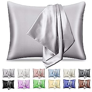 pendali Silk Pillowcase for Hair and Skin, Both Side Silk Pillow Case Soft and Smooth,Beauty Sleep, Bed Pillow Covers with Hidden Zipper, Silk Satin Pillowcase, Standard Size, Pack of 1 Piece