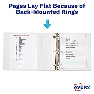 Avery Durable Clear View 3 Ring Binders, 3 Inch Binder Rings, 4 White Binders (09203)
