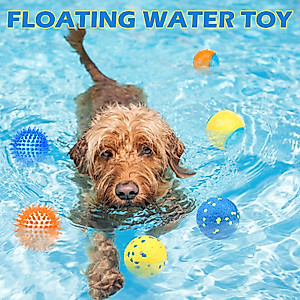 EXPAWLORER Dog Balls Squeaky Toys - 6 Pack Interactive Tennis Balls for Dogs to Fetch, Indestructible Chew Toys for Aggressive Chewers, Squeaky Teething Balls for Small Medium Large Dogs Puppy