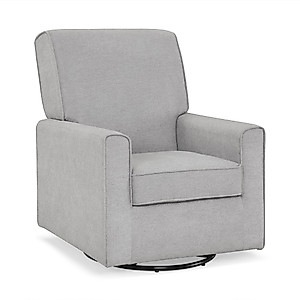 Delta Children Sophie Nursery Glider Swivel Chair with LiveSmart Performance Fabric Fabric, Nickel