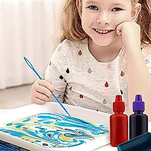 TBC The Best Crafts Marbling Art Paint Kit, 6 Bottles Marbling Inks(19ml Each), Art of Painting on Water, Ebru Art