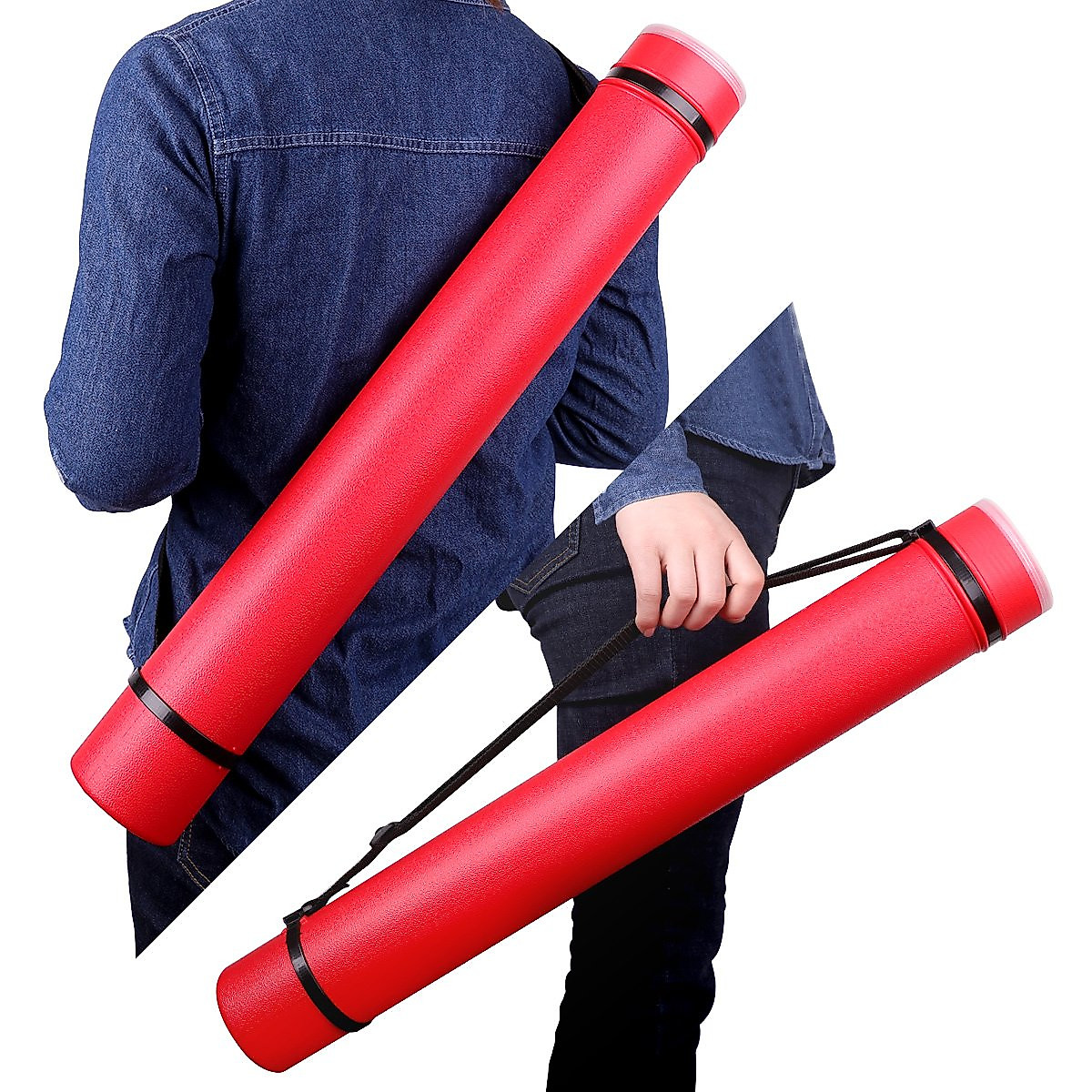 Transon Poster Documents Storage Tube Extendable for Artworks, Blueprints, Drafting and Scrolls Color Black