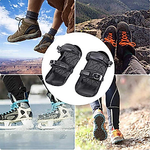 Ski Skates, Adult Winter Outdoor Black Snowshoes Anti-Slip Foot Panels Mini Ski Skates Portable Snowboard Sled Shoes Adjustable Sports Skiing Shoes