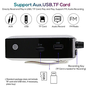Voice Amplifier, SHIDU Original Wireless Voice Amplifiers 10W Rechargeable Portable Mini PA System Speaker with UHF Wireless Microphone Headset for Teachers, Yoga, Tour Guides, Coaches, Classroom