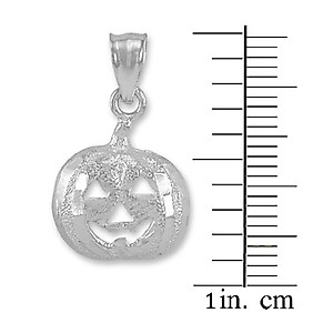 925 Sterling Silver Jack O'Lantern Charm Halloween Pumpkin Pendant