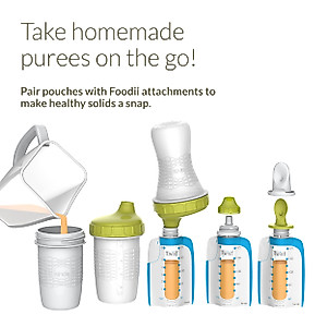 Kiinde Foodii Baby Food & Formula Storage, Disposable Squeeze Pouches (20 Pack)