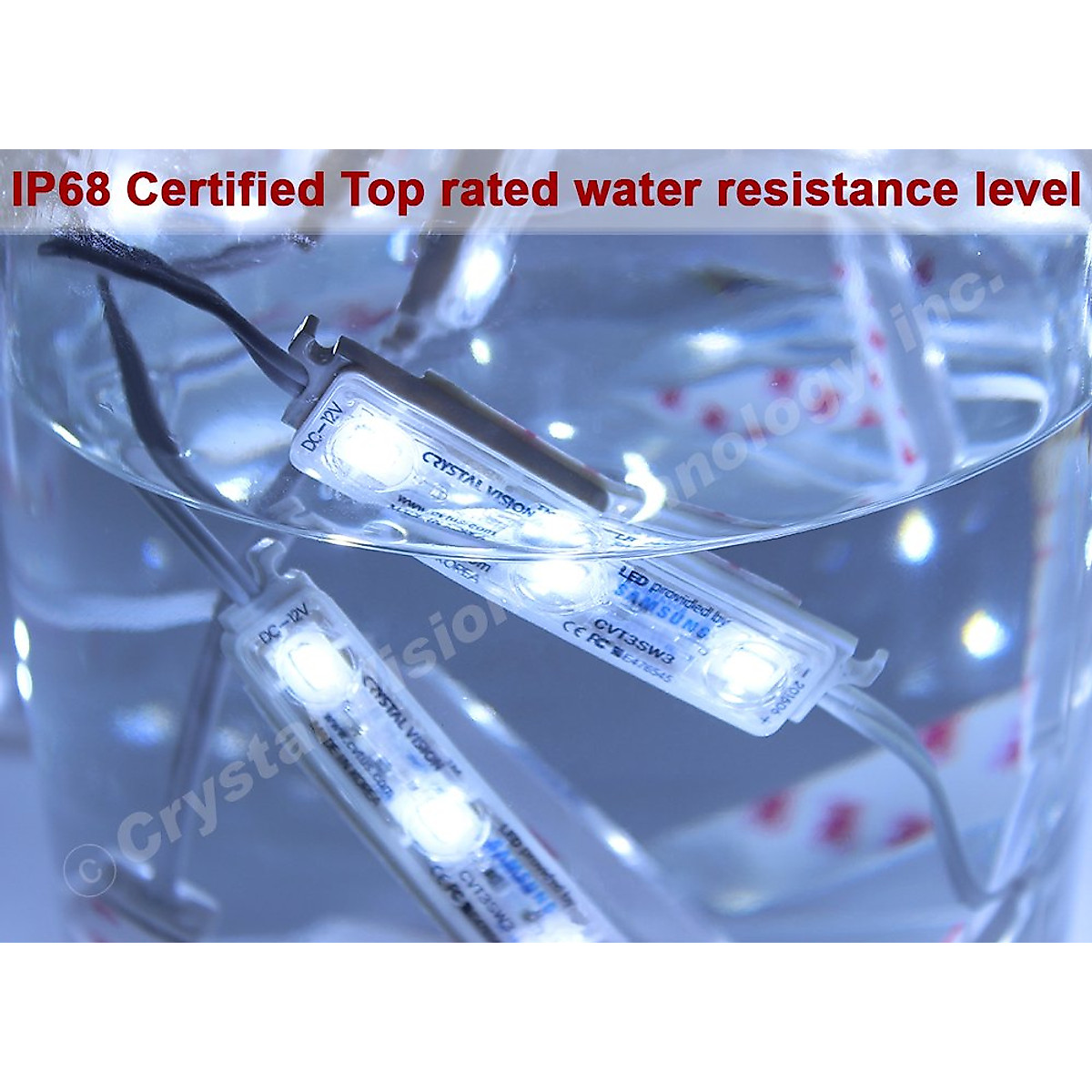 Crystal Vision CVT3SW3K-KIT50 LED Storefront Window Kit/Plug & Play Samsung LED Bulb Made in Korea 50 ft, White