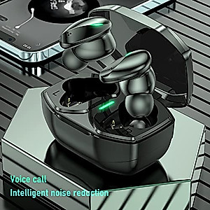 Bluetooth 5.2 Earphones with RGB Light Wireless Earbuds with Wireless Charging Case,with Earhooks Headset Built-in Mic for Sport,Clear Calls,Work,Music