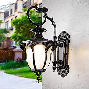 MXJCC Outdoor Wall Light Fixture, Clear Hammered Glass for Exterior House Porch Patio Outside Deck Garage Front Door Garden Home