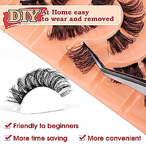 DIY Lash Extension Kit with Lash Bond and Seal, Cluster Individual Lashes Kit With Strong Lash Bond and Seal Lash Tweezers DD Curl Fluffy DIY Eyelash Extension Kit at Home