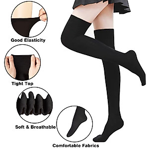 Thigh High Socks for Women Casual Over the Knee High Socks Stockings for Anniversaries or Holidays(Grey,6 Pairs)
