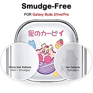 Cute Anime Case Cover for Samsung Galaxy Buds 2 Pro (2022) /Galaxy Buds 2/Buds Pro Case/Buds Live Case with Pink Ball Keychain for Women Girls Kids Teens Clear Cartoon Pattern Soft TPU Cover