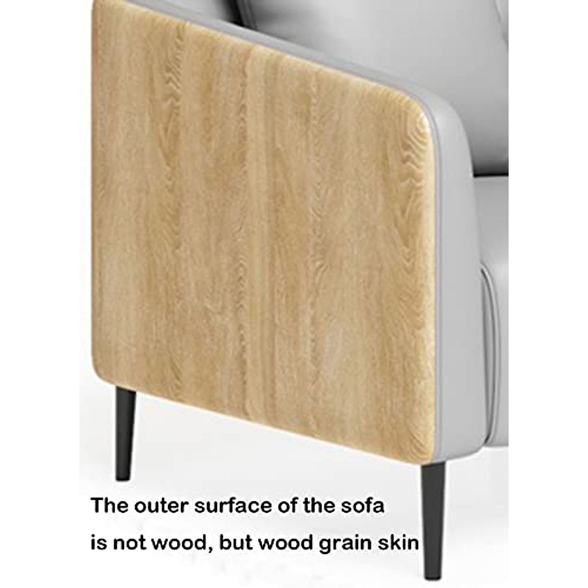 Sofa Couch Faux Leather Living Room Sofa with Throw Pillows Breathable Fabric Sofa Couch Carbon Steel Support Legs High Density High Rebound Sponge Cushions for Living Room Office