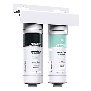Woder WD-D-5K-FRM-ADV-JG Quick Connect Dual Stage Fluoride Removal Inline Water Filtration System. Removes Chlorine, Lead, Chromium 6, Heavy Metals, Odors/Contaminants Removal - US Made - 5000 Gallons